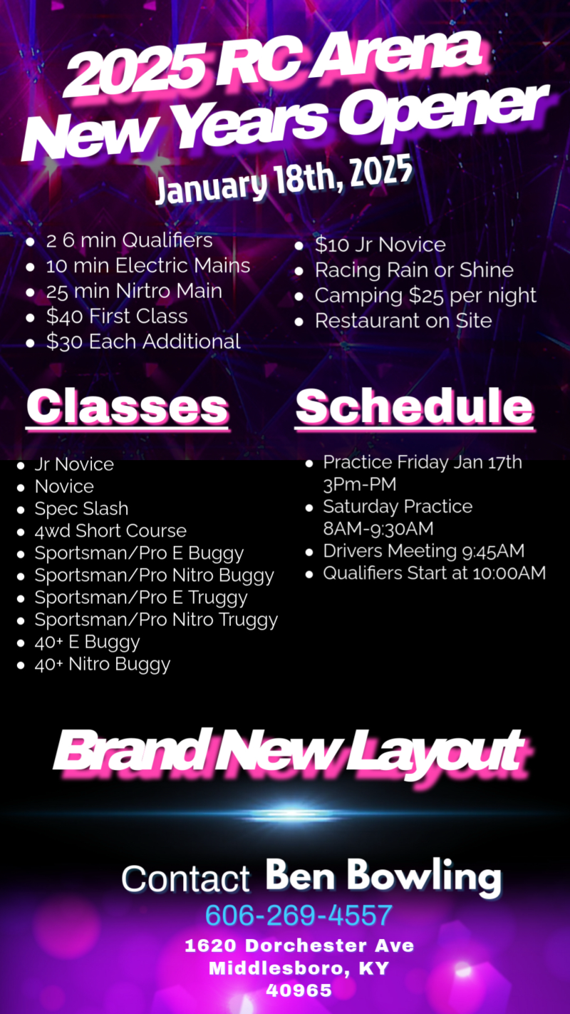 2025 RC Arena New Years Opener - RCSignup.com